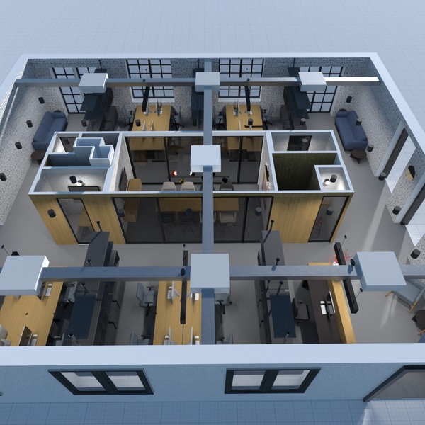 Pivovar 2np_open office šedý - Free Online Design | 3D House Ideas - by Planner 5D