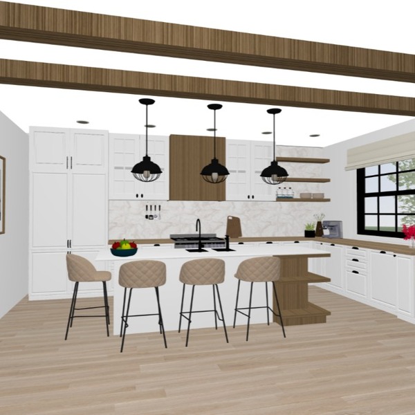 Kitchen and living - Free Online Design | 3D House Ideas - by Planner 5D