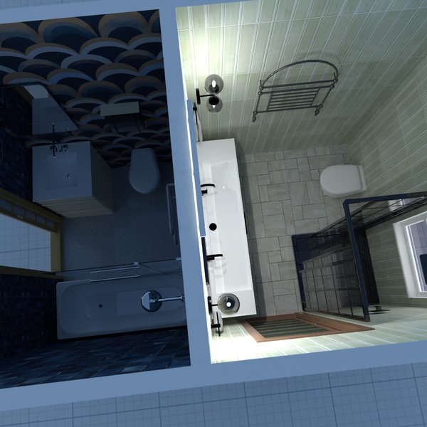 Bathroom Split - Free Online Design | 3D House Ideas - by Planner 5D