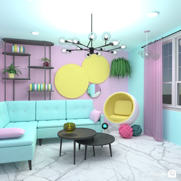 Bubble gum interior - Free Online Design | 3D House Ideas - by Planner 5D