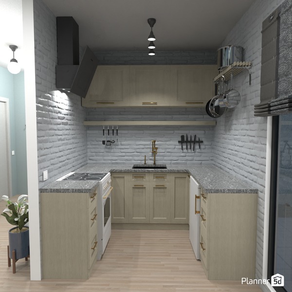 Compact kitchen - Free Online Design | 3D House Ideas - by Planner 5D
