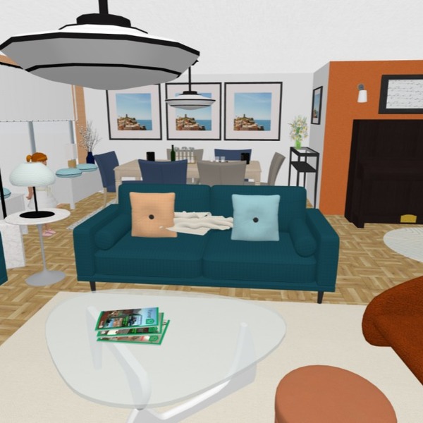 murs orange prévu + turquoise - Free Online Design | 3D House Ideas ...