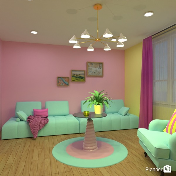 Bubble gum interior - Free Online Design | 3D House Ideas - by Planner 5D