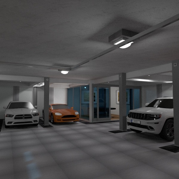 Basement Garage Design Hardscape Modern Plan: 1,319 Square Feet, 3 4