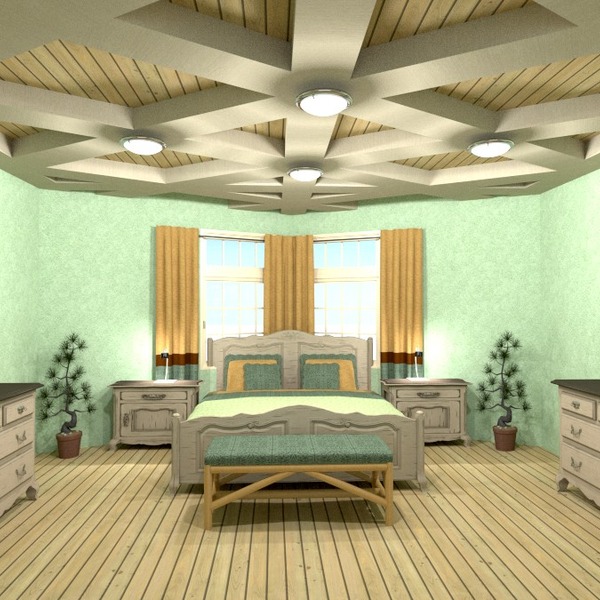 beamed ceiling bedroom - Free Online Design | 3D House Ideas - by ...