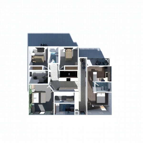 Front Rooms w/ Office & 1 Way Stairs - Free Online Design | 3D House ...