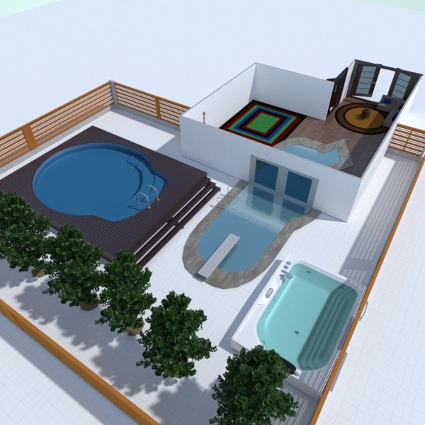 3d Floor Plans Pool House Duplex House With Swimming Pool Design By