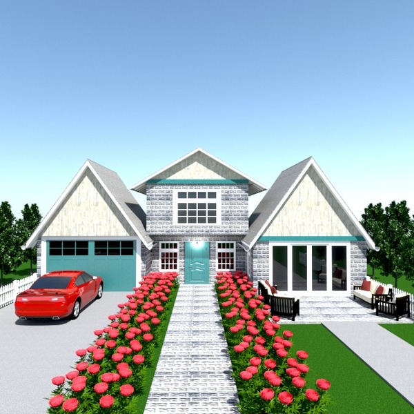 outside seating and landscape - Free Online Design | 3D House Ideas ...