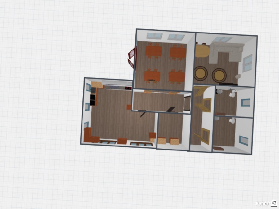 Layout - Free Online Design | 3D Cafe Floor Plans by Planner 5D