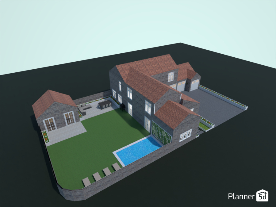 Modern farmhouse - Free Online Design | 3D Floor Plans by Planner 5D