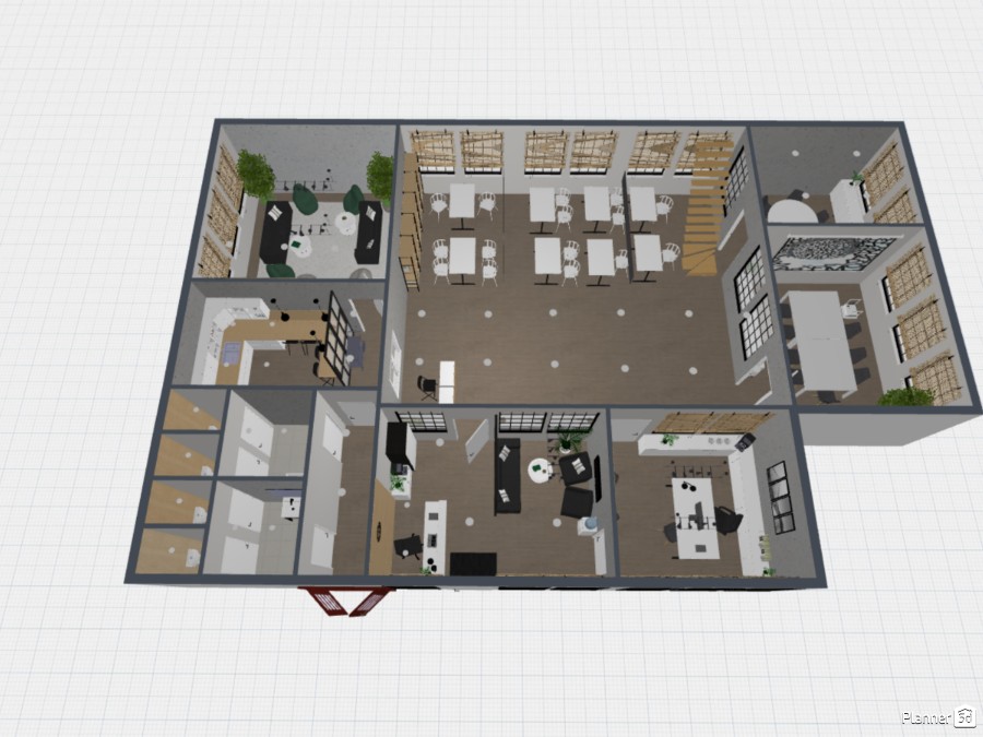 12 - Free Online Design | 3D Cafe Floor Plans by Planner 5D