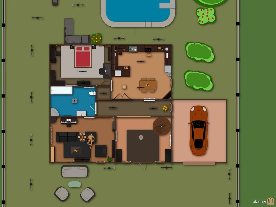 my family house - Free Online Design | 3D House Floor Plans by Planner 5D