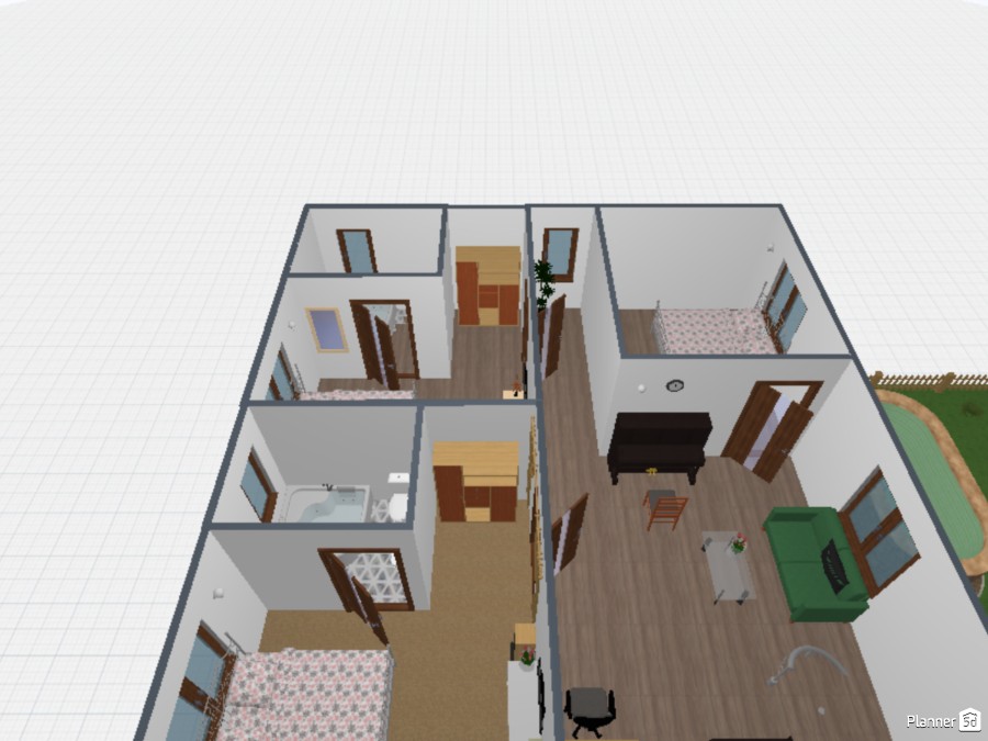 Residential House with a pool - Free Online Design | 3D Floor Plans by ...