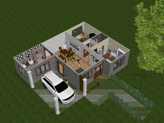 Example1 - Free Online Design | 3D Kitchen Floor Plans by Planner 5D