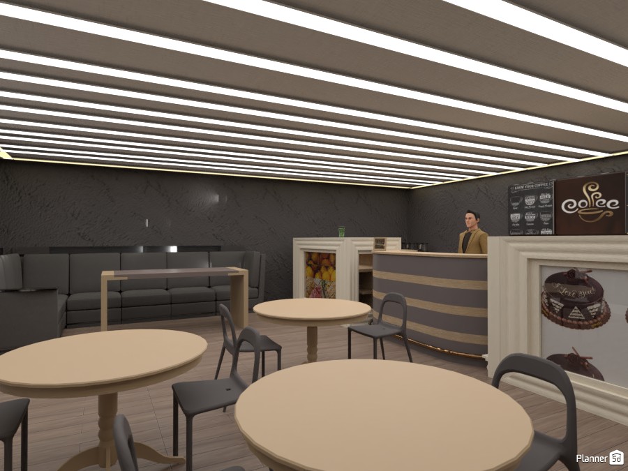 Cafe - Free Online Design | 3D Cafe Floor Plans by Planner 5D
