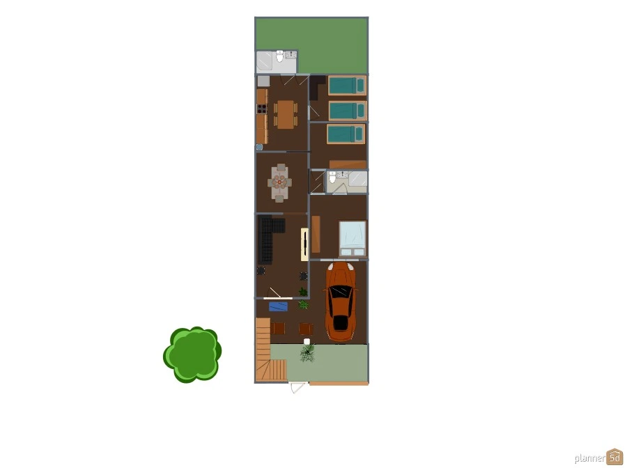 Casa Simples 6X20 - Free Online Design | 3D House Floor Plans by Planner 5D