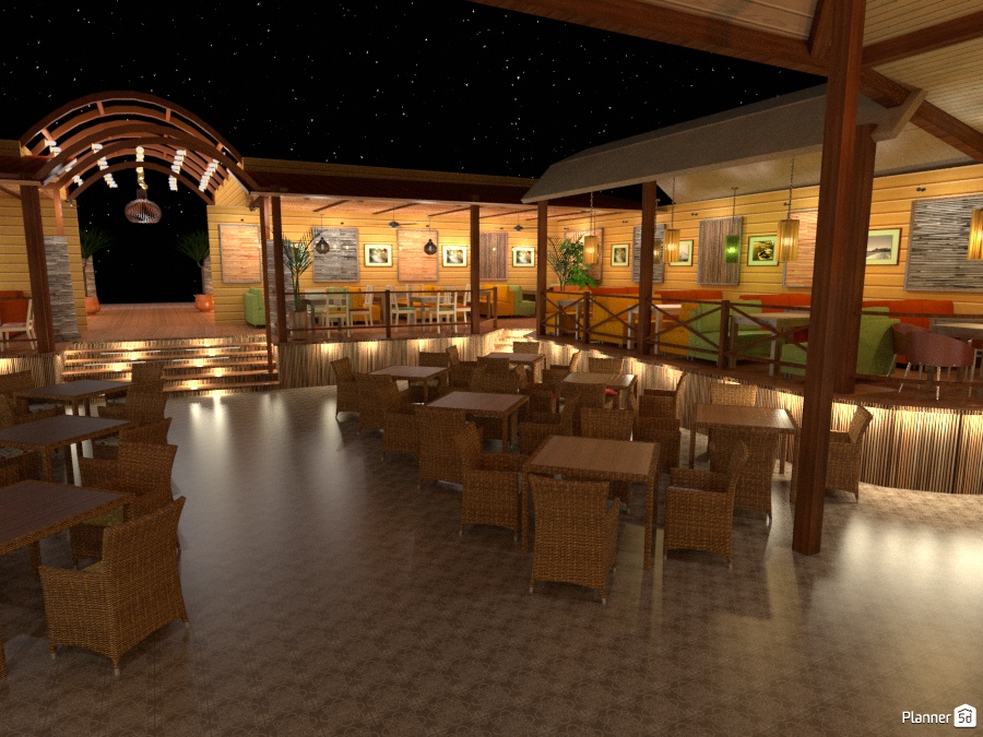 Club-bar_open air, 400q/m - Free Online Design | 3D Floor Plans by ...