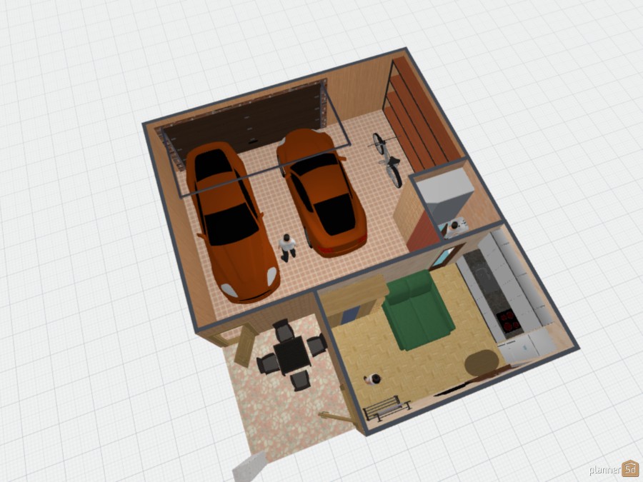 Гостевой дом с гаражом - Free Online Design | 3D Garage Floor Plans by ...