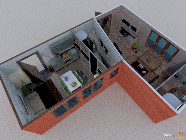 2 Studios - Free Online Design | 3D Studio Floor Plans by Planner 5D