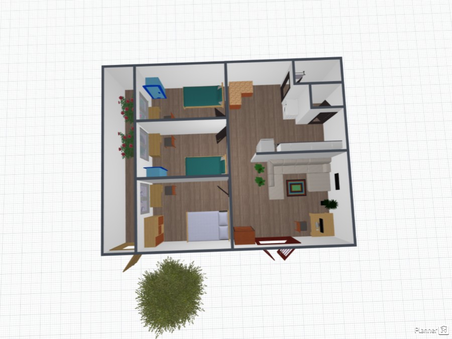 80m2 - home - Free Online Design | 3D House Floor Plans by Planner 5D