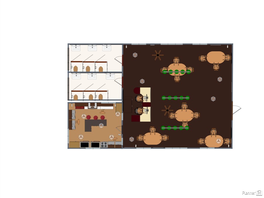 CONFISERIE - Free Online Design | 3D Cafe Floor Plans by Planner 5D