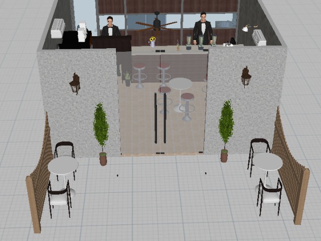 علي كيفك - Free Online Design | 3D Cafe Floor Plans by Planner 5D