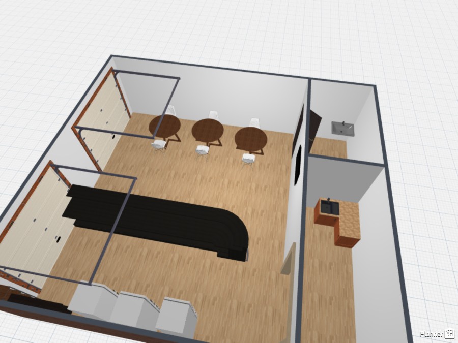 Disk bebidas - Free Online Design | 3D Cafe Floor Plans by Planner 5D