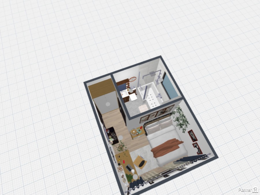Dorm room - Free Online Design | 3D Floor Plans by Planner 5D