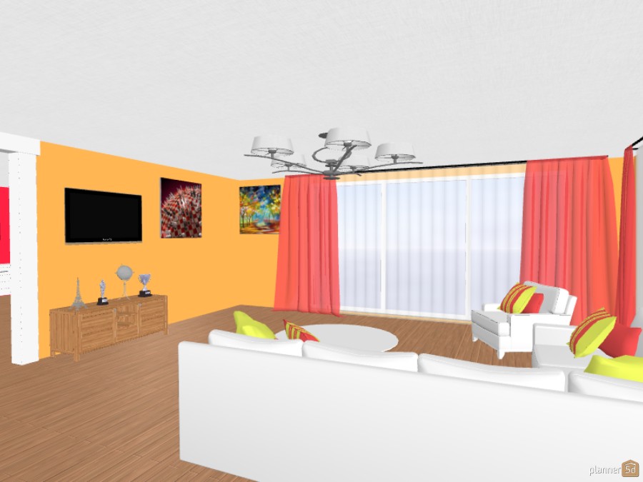 Colourful Honeymoon Apartment - Free Online Design | 3D Floor Plans by ...