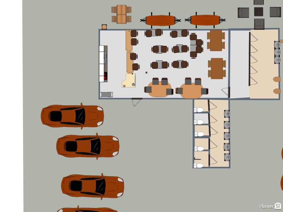 Cafe - Free Online Design | 3D Cafe Floor Plans by Planner 5D