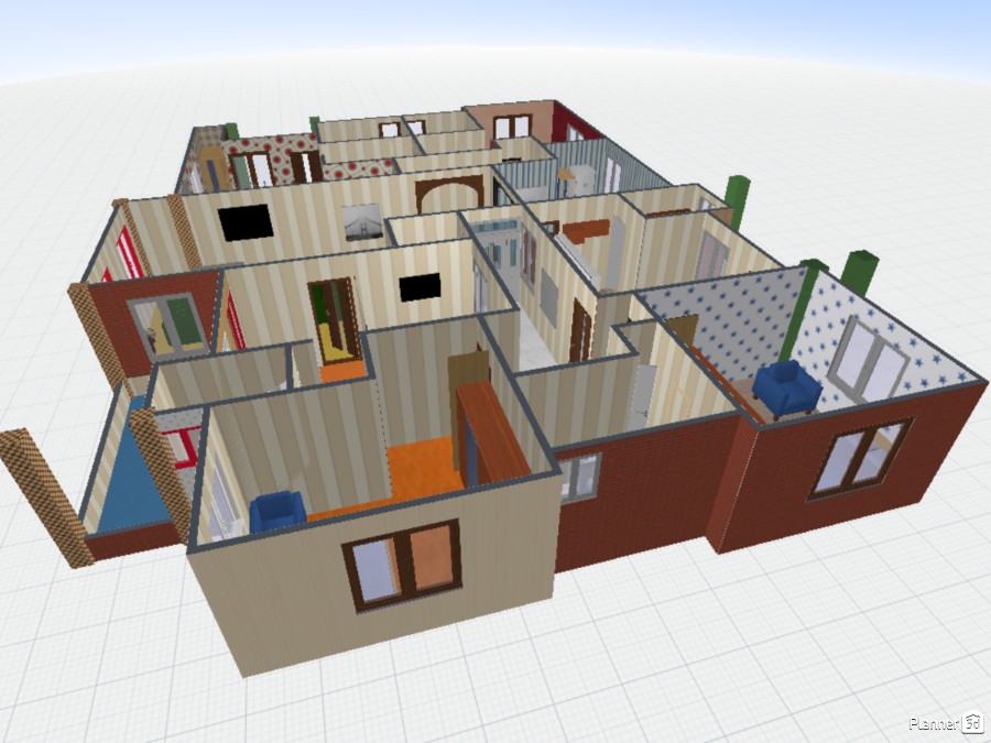 4 bedroom house - Free Online Design | 3D House Floor Plans by Planner 5D