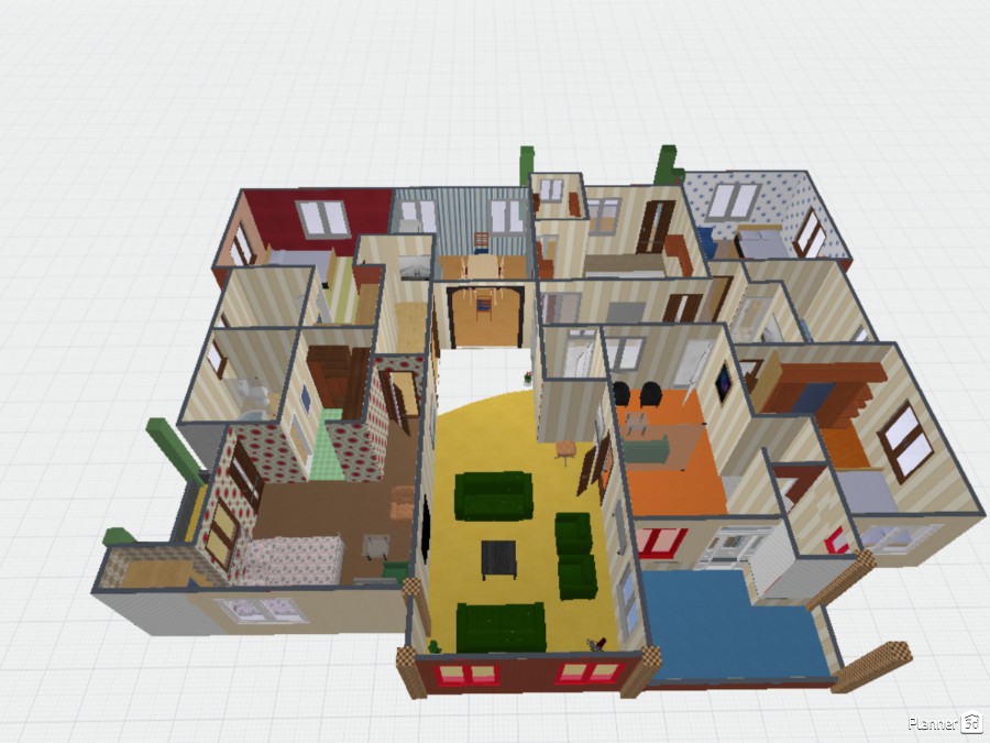 4 bedroom house - Free Online Design | 3D House Floor Plans by Planner 5D