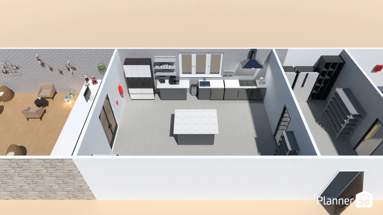 plano cafeteria - Free Online Design | 3D Cafe Floor Plans by Planner 5D