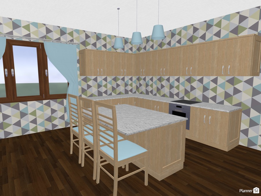 Kitchen - Free Online Design | 3D Kitchen Floor Plans by Planner 5D