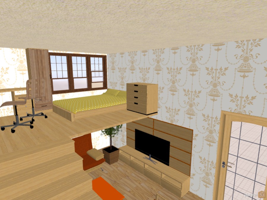 Studio apartment - Free Online Design | 3D Floor Plans by Planner 5D
