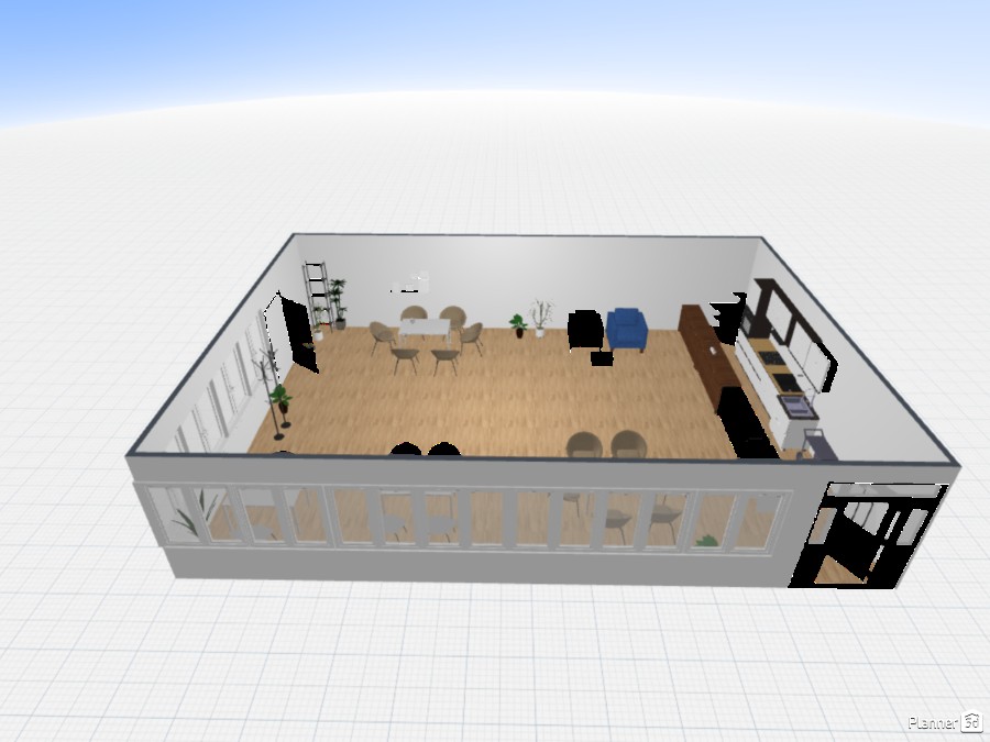 CAFTERIA - Free Online Design | 3D Cafe Floor Plans by Planner 5D