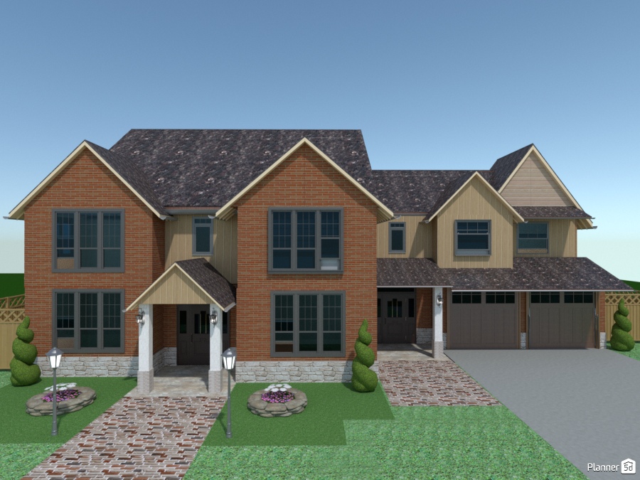 Front View Landscape 1 - Free Online Design | 3D House Ideas - Kevin ...