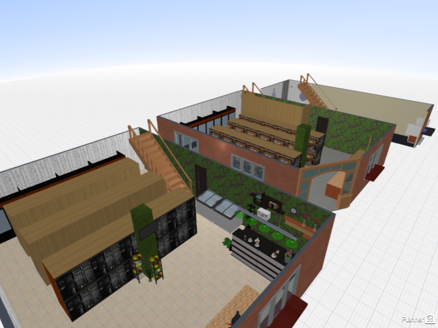 Local comercial - Free Online Design | 3D Cafe Floor Plans by Planner 5D