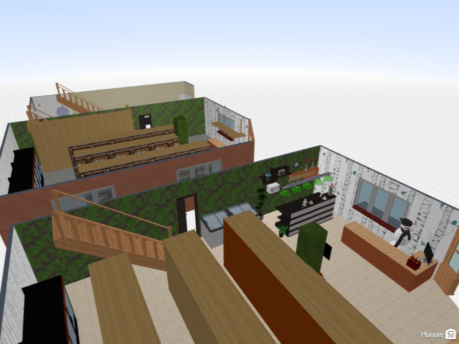 Local comercial - Free Online Design | 3D Cafe Floor Plans by Planner 5D