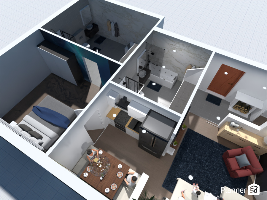 Family Dwelling - Free Online Design | 3D House Floor Plans by Planner 5D