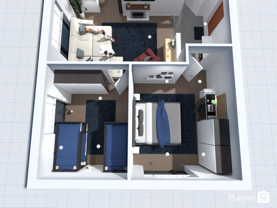 Family Dwelling - Free Online Design | 3D House Floor Plans by Planner 5D