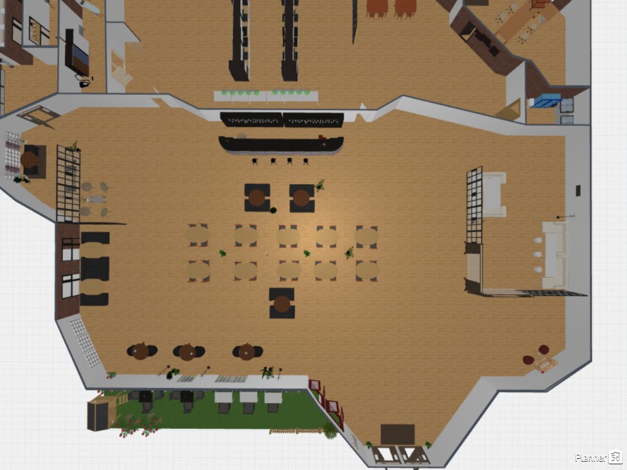Free Online Design | 3D Cafe Floor Plans by Planner 5D